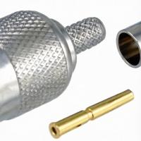 China RP TNC Straight Plug Crimp Connector L com ARTP 1708 Featuring Brass Nickel Finish and Rubber Gasket for sale