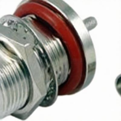 China Nickel Plated Brass N Female Bulkhead Crimp Connector L com ANF 3102 Designed for LMR100 Coaxial Cable for sale