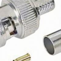 China RG6 Plenum Cable Male BNC Connector with Diecast Nickel Plated Body and Gold Plated Pin L-com BAC029 for sale