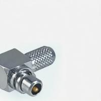 China RoHS Compliant MMCX Right Angle Plug Connector L-com AMMM-1104 for Frequency Range 0 to 6 GHz for sale