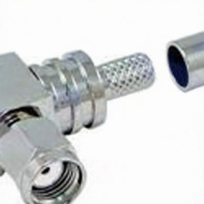China L COM ARSP 1726 RP SMA Plug Connector Solderless Right Angle for LMR195 Coaxial Cable Applications for sale