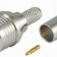 China Crimp style coaxial connector L-com AQP-1702 compatible with RG58 and LMR195 cables featuring gold plated center pin for sale