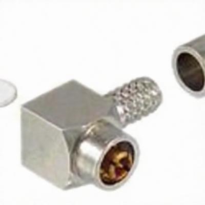 China Male Right Angle Crimp Connector Coaxial Projection RoHS Compliant L-com AAPM-1100 for LMR100 RG316174188 Cables for sale