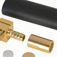 China Coaxial Cable MCX Right Angle Crimp Plug with Heat Shrink Cap and Gold Plated Contacts L-com BAC508 for sale