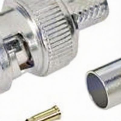 China 75 Ohm BNC M to RG59 CRIMP Cable Assembly Featuring L-com BAC027 for Coaxial Connection Applications for sale