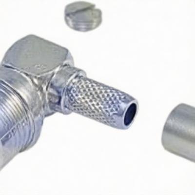 China QMA Right Angle Crimp Connector L-com AQP-1700 Offering Cable Retention Over 40 Pounds for RG58 195 Series Cables for sale