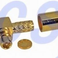 China Professional MMCX Right Angle Crimp Plug Connector L-com BAC510 Gold Plated Brass Coaxial Component for sale