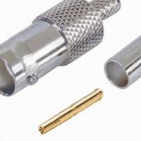 China RG6 Cable Crimp Connector 75 Ohm BNC F Type with L-com BAC516 Brass Nickel Plated Body for sale