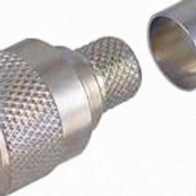 China UHF Male Crimp Connector L-com AUM-1402 Brass Nickel Shell and Center Contact with RoHS Certification for sale