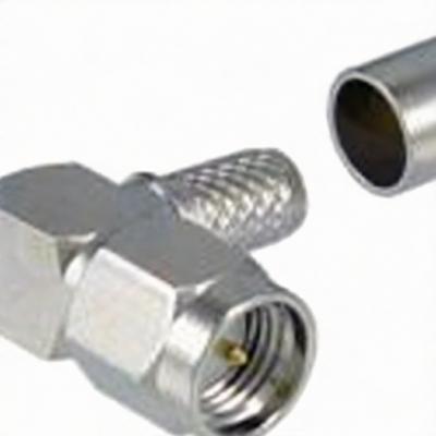 China Right Angle SMA Plug Coaxial Connector for LMR195 RG58 Cables L-com ASM-1710 Durable RF Signal Connector for sale