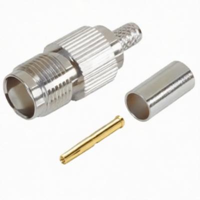 China TNC Female to RG58 Coaxial Crimp Connector L-com BAC513 Featuring Brass Ferrule and 50 Ohm Impedance for sale