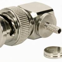 China BNC Male Right Angle Connector for RG179U Coaxial Cable Featuring L-com BAC551 and 75 Ohm Impedance for sale