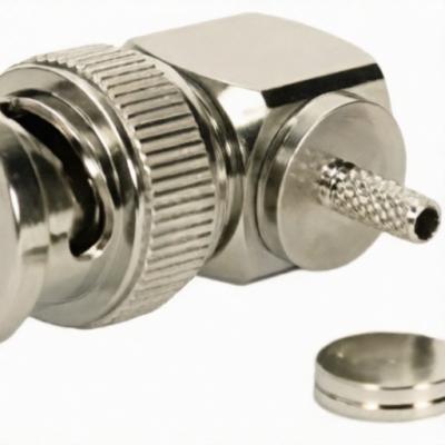 China BNC Male Right Angle Connector for RG179U Coaxial Cable Featuring L-com BAC551 and 75 Ohm Impedance for sale