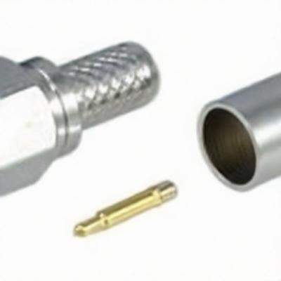 China SMA Male Straight Crimp Connector L-com ASM-1708 Designed for LMR195 Cable Brass Nickel Gold Plated for sale