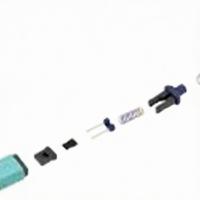 China 12 fiber MPO male connector low loss aqua color 3.0mm multimode fiber with dust cap included L-com FOC-MPMMM1230-AQ0P0 for sale