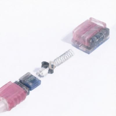 China Low Loss Ferrule MPO Connector Body L-com FOC-MPFMM1230-VISP0 for 12 Fiber Multimode Applications for sale