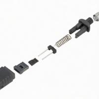 China MPO Low Loss Connector 12 Fiber Male Short Boot Dust Cap L-com FOC-MPMMM1230-BKSP0 for 4.0mm Multimode Fiber for sale