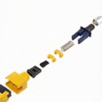 China 12 Fiber 3.0mm SMF MPO Female Fiber Optic Connector Yellow Push Pull Boot L-com FOC-MPFSM1230-YLPP0 Low Loss for sale