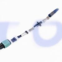 China MPO Male Connector Body 12 Fiber Multimode Fiber 3.0mm Cable Diameter L-com FOC-MPMMM1230-AQ000 Connector for sale