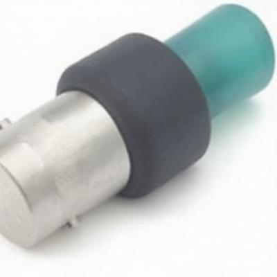China Black PVC insulated BNC jack female terminator L-com BIF5F with nylon cap and 1 quarter watt resistor for sale