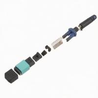 China aqua mpo female connector 12 fiber multimode fiber short boot L-com FOC-MPFMM1230-AQS00 fits 4.0mm mmf cable for sale