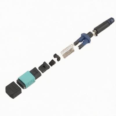 China aqua mpo female connector 12 fiber multimode fiber short boot L-com FOC-MPFMM1230-AQS00 fits 4.0mm mmf cable for sale