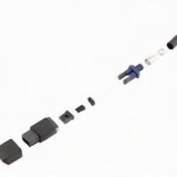 China Low loss fiber optic MPO female connector 12 fiber 4.0mm MMF short boot L-com FOC-MPFMM1230-BKSP0 black for sale