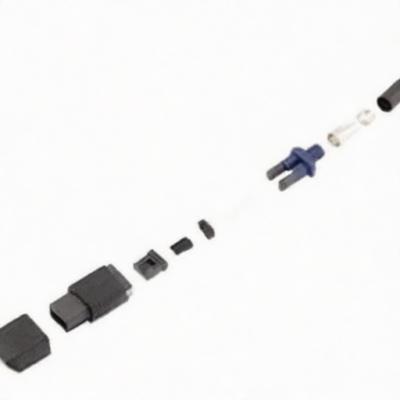 China Low loss fiber optic MPO female connector 12 fiber 4.0mm MMF short boot L-com FOC-MPFMM1230-BKSP0 black for sale