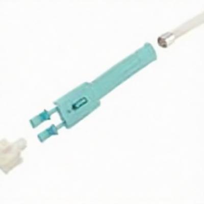 China LCOM FOC-LCMM0220-AQUER Multimode 2.0mm LC Duplex Connector with Push Pull Tab Uniboot and Aqua Color for sale