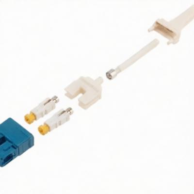 China Fiber Optic SC Duplex Connector Blue Uniboot Design Includes 2 Dust Caps L-com FOC-SCSM0120-0U0R for 2.0mm Single Mode Fiber for sale
