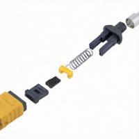 China Mpo female connector low loss short boot 12 fiber single mode fiber L-com FOC-MPFSM1230-YLSP0 design for sale