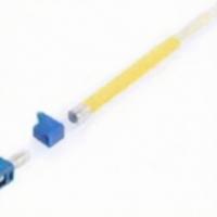 China Blue LC Simplex Fiber Optic Connector 20mm SMF Unibody Design L-com FOC-LCSM0120-BL0U0 with Boot Clip for sale