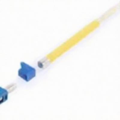 China Blue LC Simplex Fiber Optic Connector 20mm SMF Unibody Design L-com FOC-LCSM0120-BL0U0 with Boot Clip for sale