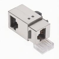 China Shielded RJ45 F F Cat5e Right Angle Adapter L com TDG1026KCS R5E for Telecommunications Applications for sale