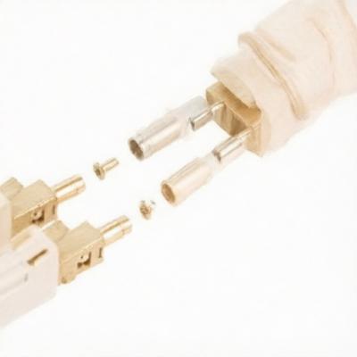 China Fiber Optic Connector LC Duplex 3.0mm MMF Beige Short Boot Unibody L-com FOC-LCMM0230-0SUE Eyelet Crimp Ring for sale