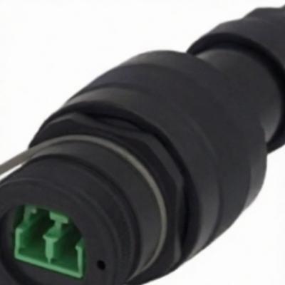 China IP68 rated duplex fiber optic in-line coupler L-com RLRM121LP02E with aluminum and thermoplastic materials for sale