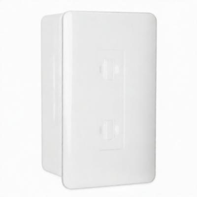 China Dual RJ45 Wall Plate 47 by 28 Inches White ABS Thermoplastic UL94V0 L-com MWP402K-WT for Projection for sale