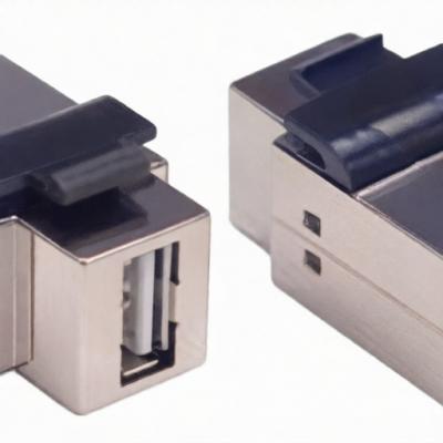 China USB Keystone A-A Adapter L-com UADKEY-AA Featuring UL94V-0 Rated ABS Housing and Nickel Plated Shell for sale