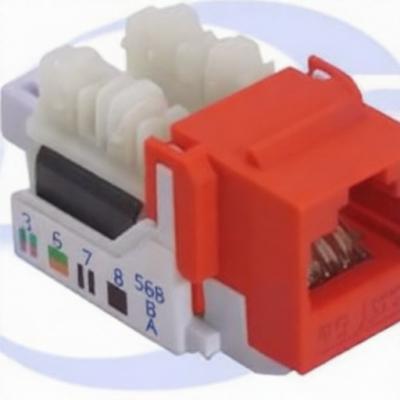 China Panel Mount CAT5E RJ45 110 Jack Connector L-com UJ110C5E-RED Red Housing With Copper Alloy Contacts for sale