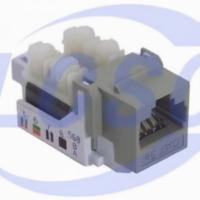 China Gray CAT5E RJ45 110 Jack Connector L-com UJ110C5E-GRY with Overall Dimensions 41.7 by 35.2 Millimeters for sale