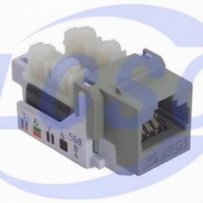China Gray CAT5E RJ45 110 Jack Connector L-com UJ110C5E-GRY with Overall Dimensions 41.7 by 35.2 Millimeters for sale