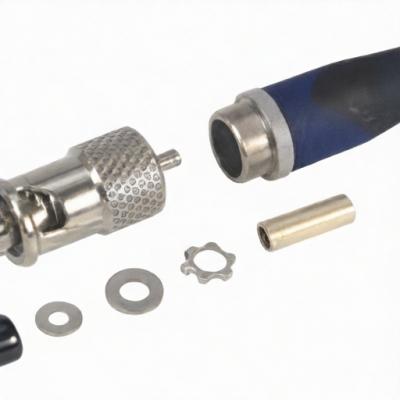 China Locking style multimode fiber optic connector stainless steel L-com FOC-RSTMMLS3 designed for cable diameter 25 to 30 millimeters for sale