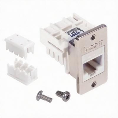 China RJ45 Keystone Jack Category 6 L-com ECF110C6-WT with 110 Punch Down Terminals and Mounting Screws Included for sale