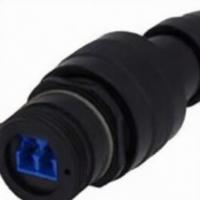 China Fiber optic duplex in line coupler with dust cap IP68 protection L-com RLRM121LP02B blue color model for sale