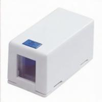 China Keystone Jack Compatible Surface Mount Box L-com SMB01K-WT with Cable Entry Cover and Mounting Holes for sale