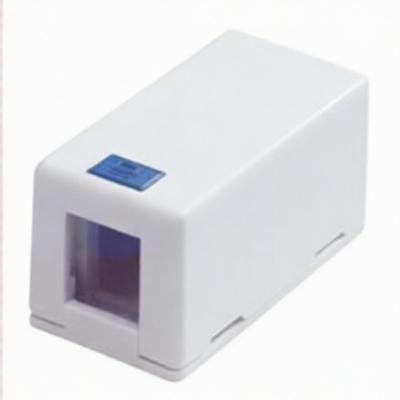 China Keystone Jack Compatible Surface Mount Box L-com SMB01K-WT with Cable Entry Cover and Mounting Holes for sale