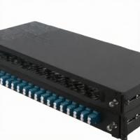 China Rack Mount Fiber Enclosure 1U 19 Inch with 48 LC UPC Couplers and Sliding Tray L-com LCFPP-SL01-24LC2 for sale