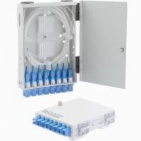 China Indoor wall mounted fiber optic terminal box L-com LCFTB-108A-SC with 8 simplex SC UPC coupler ports for sale