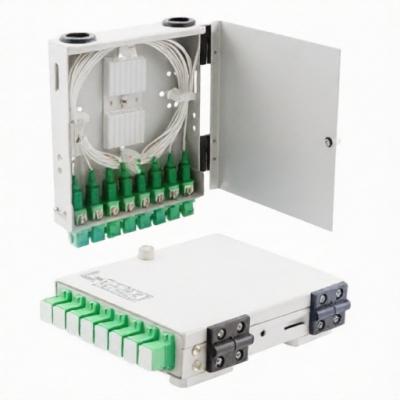 China L com LCFTB 108A SCA fiber terminal box with low profile design and simplex SC APC pigtails included for sale