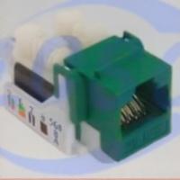 China RJ45 110 Jack with Gold Plated Copper Alloy Contacts Panel Mount Cable Tie Slot L-com UJ110C5E-GRN for sale